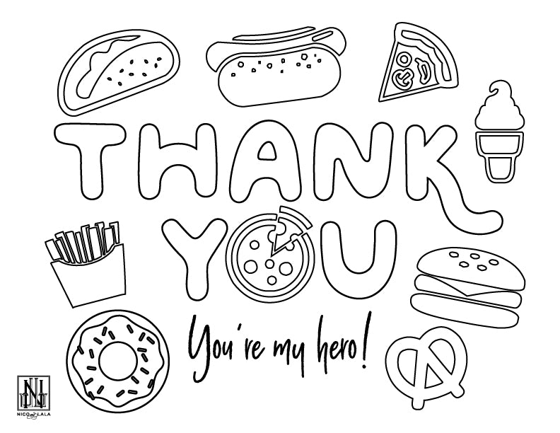 coloring pages of lunch