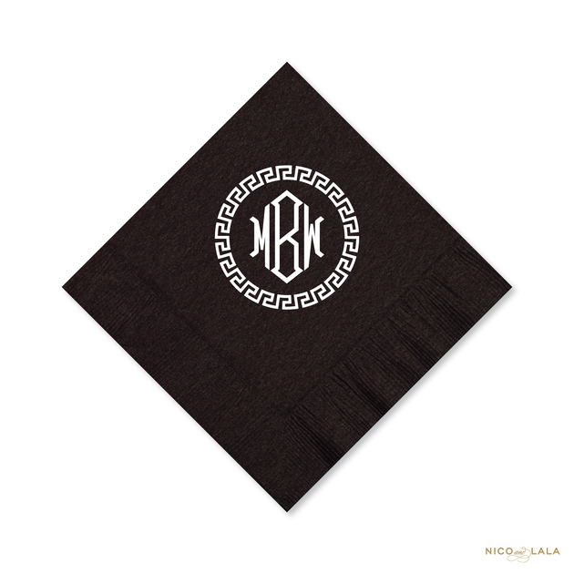 Greek Key Monogram Napkins – Nico and Lala